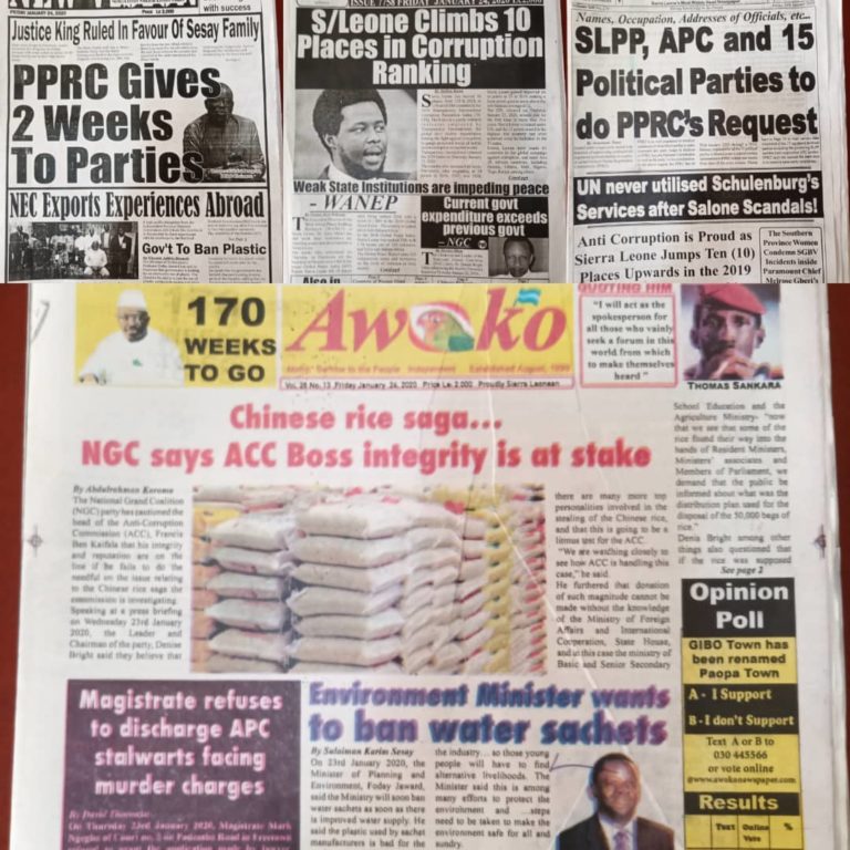Sierra Leone News Week 4-J-24-2020: Sierra Leone climbs 10 places in ...