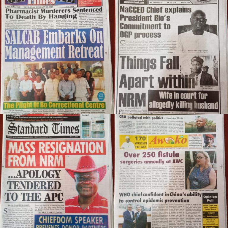Sierra Leone News Week 5-J-30-2020: Former Coordinator and others ...