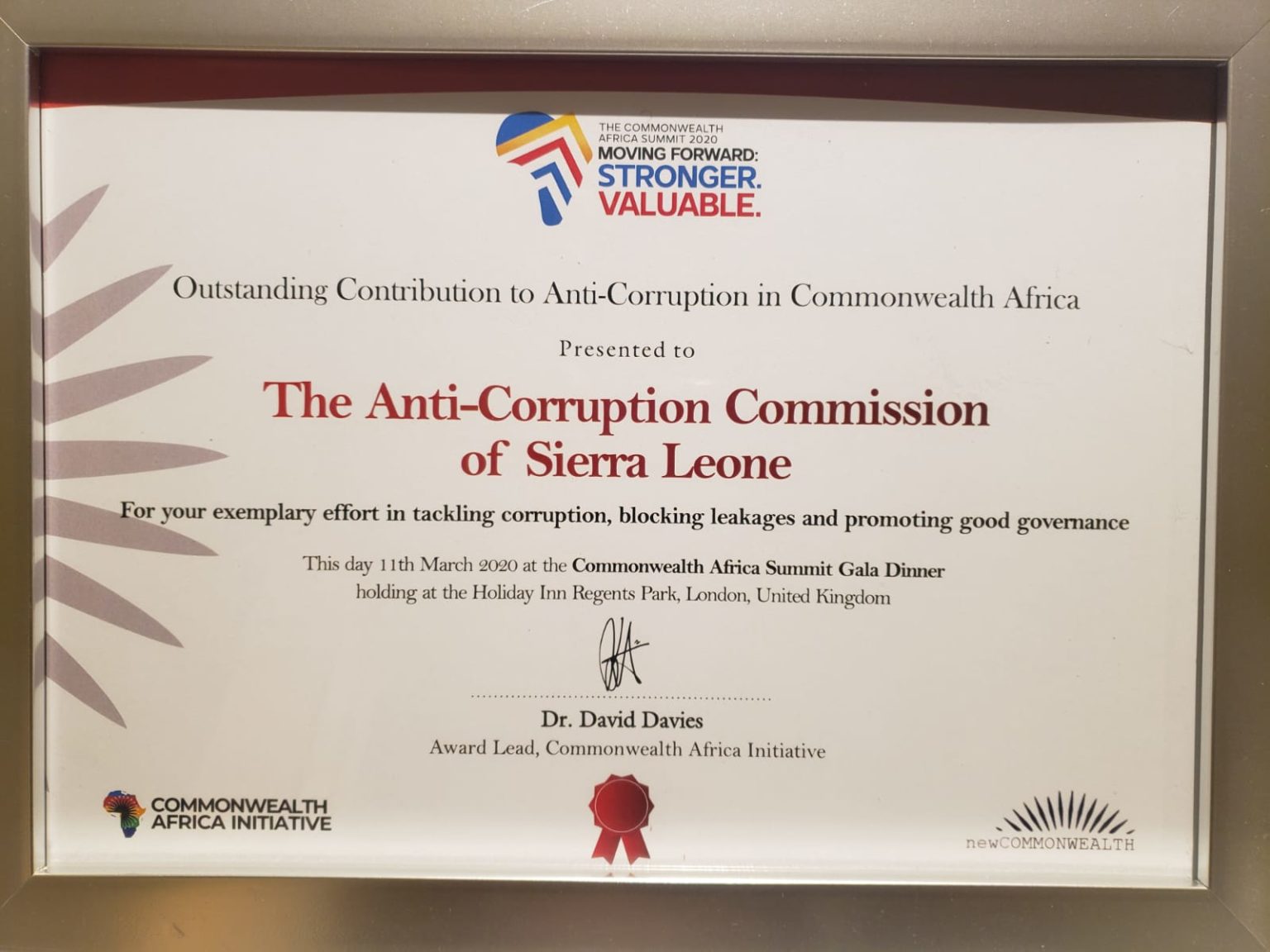 ACC awarded for their outstanding contribution to Anti-Corruption ...