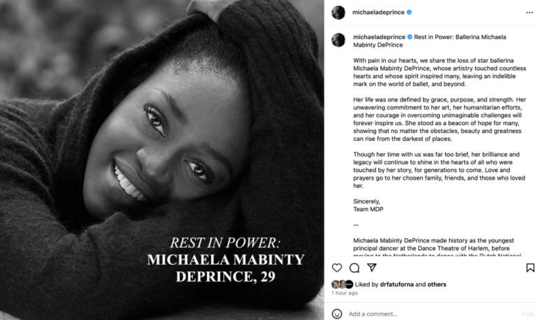 Sierra Leonean American Ballerina Michaela DePrince dies at 29 - SwitSalone