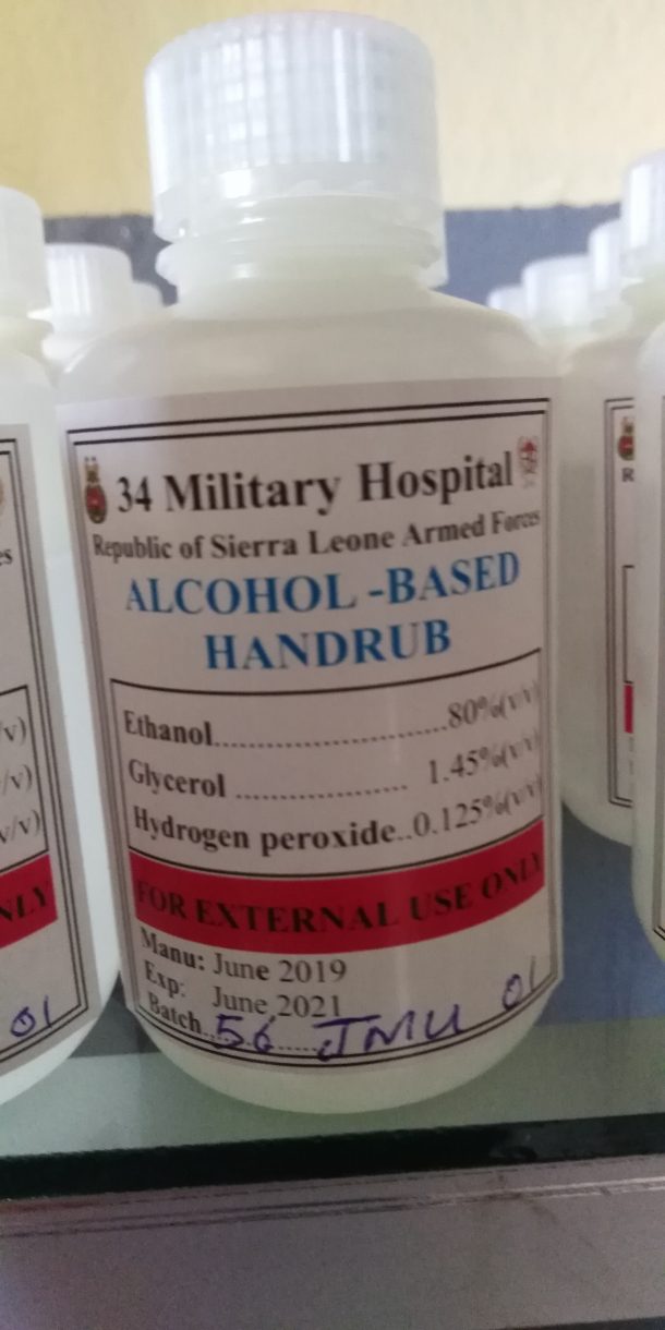 34 Military Hospital launch first hand sanitizer made in Sierra Leone ...