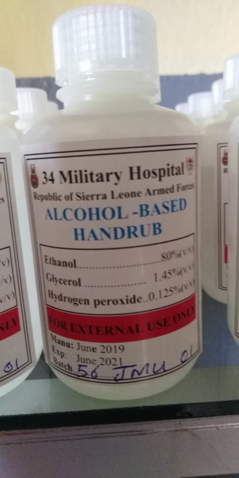 34 Military Hospital launch first hand sanitizer made in Sierra Leone ...
