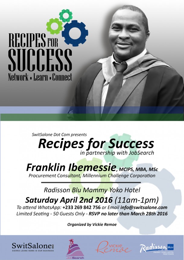 Sierra Leone: RSVP to Recipes for Success II with Keynote Speaker ...