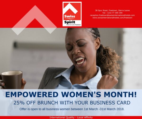 Check out this women's month deal for business women in Sierra Leone ...