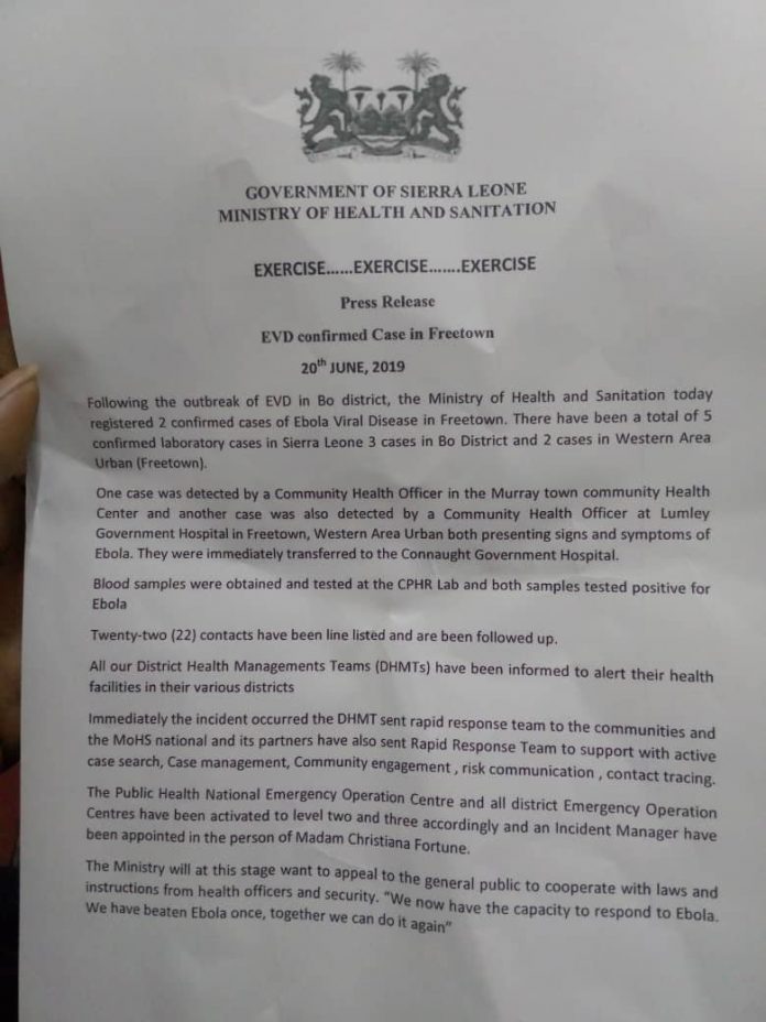 Leaked Ministry of Health Ebola drill excercise causes unnecessary ...
